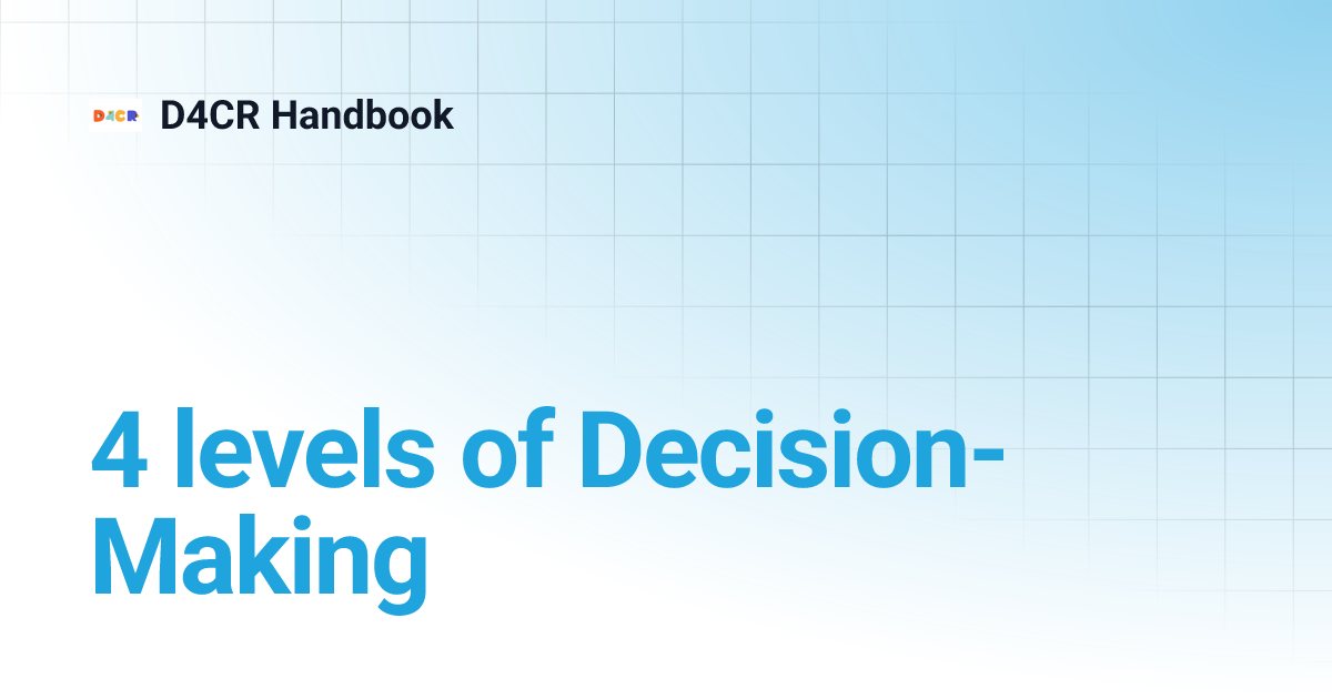4 levels of Decision-Making | D4CR Handbook